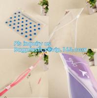 China Custom logo EVA slider zipper makeup brushes packing bag, slider zipper bag /writable plastic bag with zipper, slider for sale