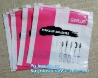 China Custom logo EVA slider zipper makeup brushes packing bag, slider zipper bag /writable plastic bag with zipper, slider for sale