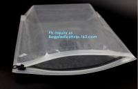 China packaging bag stand up flat bottom pouch with slider zip, metal slider pe packing bag, metal zip sider packaging bag for sale