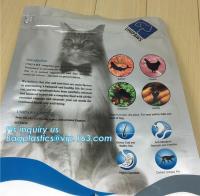 China slider zipper flat bottom pet food bag , 5kg large quad seal pouch , plastic dog food packaging, slider k big pet for sale