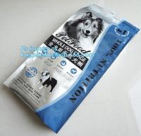 China slider zipper flat bottom pet food bag , 5kg large quad seal pouch , plastic dog food packaging, slider k big pet for sale