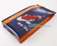 China Square bottom slider k plastic packaging bag for dog cat, quad seal bottom and bottom load metallized film slider for sale
