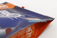 China Customized Resealable Zipper Top Flat Bottom Side Gusset Standing Up Plastic Pet Dog Food Packaging Bag, slider k for sale