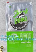 China custom logo 5~20kg box bottom plastic pouch aluminum foil flat bottom slider zipper bag for dog food cat food, slider zi for sale