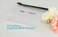 China fashion thick clear retail custom printed pvc slider zipper bag, mini plastic zipper cosmetic slider zip bags with print for sale