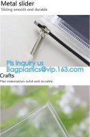 China fashion thick clear retail custom printed pvc slider zipper bag, mini plastic zipper cosmetic slider zip bags with print for sale