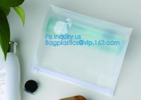 China Eco-friendly Red Clear Slider Zipper PVC Cosmetic Make Up Bikini Bag, pvc zipper lock slider bag for sale