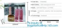 China Eco-friendly Red Clear Slider Zipper PVC Cosmetic Make Up Bikini Bag, pvc zipper lock slider bag for sale