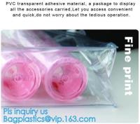 China Eco-friendly Red Clear Slider Zipper PVC Cosmetic Make Up Bikini Bag, pvc zipper lock slider bag for sale