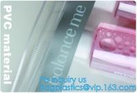 China Eco-friendly Red Clear Slider Zipper PVC Cosmetic Make Up Bikini Bag, pvc zipper lock slider bag for sale