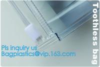 China Eco-friendly Red Clear Slider Zipper PVC Cosmetic Make Up Bikini Bag, pvc zipper lock slider bag for sale