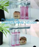 China Eco-friendly Red Clear Slider Zipper PVC Cosmetic Make Up Bikini Bag, pvc zipper lock slider bag for sale