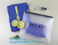 China Eco-friendly Clear Travel EVA Cosmetic Bag with Slider Zipper Closure, matte slider printing customized frosted pvc bag for sale