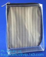 China Horizontal Style Top Slider Closure Zip PVC Pack Bag for Tower Clothing Pack Clear and Frosted Sides, PVC / EVA / TPU zi for sale