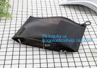 China slider zip lock black zip lock bag, nylon zipper pouch travel toiletry makeup PVC cosmetic bag, zipper and slider OEM or for sale