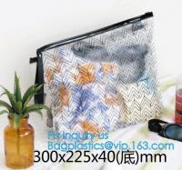 China Transparent Sundry Kit PVC Cosmetic Bag, Bag with Plastic Zipper and Slider Wash bag, slider lock zip pouch travel cosme for sale