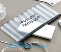 China slider LDPE A5 plastic document bag, Zipper slider clear custom undergarment packaging bag, Frosted PVC Swimwear Packing for sale
