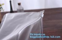 China Fabric zipper professional vinyl slider bag pvc zipper bag, clothing packaging pvc slider zipper bag, slider zipper bag for sale