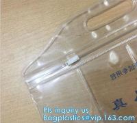 China Cosmetic k clear bubble bags/Hot sale Slider Zipper Bag, slider hook hanging zipper bag, Slider Zipper PVC Pencil for sale