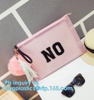 China clear printed pvc files zip packing bag, slider reclosable poly bag, resealable slider k eva plastic promotion bag for sale