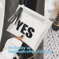 China k candy bags, water proof cosmetic vinyl PVC/EVA slider zipper plastic bags, Reclose Holographic Slider Cosmetic M for sale