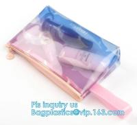 China Holographic Vinyl Film Hologram Bag With Slider Zip, Pvc Holographic Cosmetics Bag, Plastic Zipper Bag/eva zipper bag wi for sale