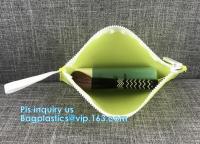 China pvc zipper bag for cosmetics, slider biodegradable zipper bag, Portable PVC Plastic Bag Transparent PVC Bag With handle for sale