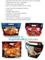 China Stand up food airtight roasting chicken packaging bag, hot chicken hot food plastic bag, Resealable Plastic Roast Chicke for sale