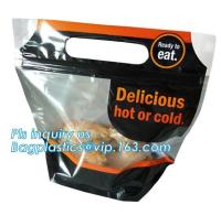China High temperature hot roast chicken bag grilled chicken stand up bag with handle, food grade plastic bag with zipper for sale