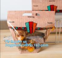 China chicken plastic bags for hot roast chicken packaging,with handle and zipper,anti-fogging, Turkey chicken roasted plastic for sale