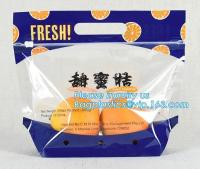 China slider k fruit bag with air holes for grape packaging bag, Stand up slider zipper fruit picking bag for apple, Fac for sale