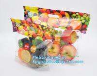 China slider zip lock packaging fruit bag for cheery and grape, Vegetable refrigerate used resealable k packaging bag for sale