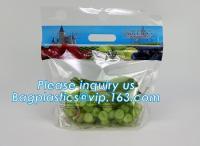 China Resealable Vent Hole Plastic Bag For Fruit With Slider, OEM Printed Logo food grade Slider Storage Bags, Custom grape/fr for sale