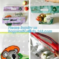China waterproof slider zipper plastic bags zip food packing bag, fresh fruit packaging bag with zipper, slider zip lock grape for sale