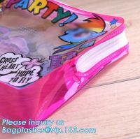 China Durable Vinyl With Carry Handle Train Bag, zipper cosmetic bags with double slider, promotional travel custom pvc small for sale