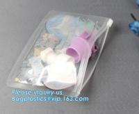 China Eco-friendly slider customized logo transparent plastic cosmetic bag, gift packing pvc k cosmetic makeup bags, Doc for sale