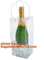 China plain wine handle,  pvc tote bag, clear pvc transparent cosmetic bag with snap button, Personalized organza bag gift for sale