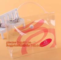 China plain wine handle,  pvc tote bag, clear pvc transparent cosmetic bag with snap button, Personalized organza bag gift for sale