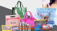 China Promotion clear pvc cosmetic plastic handle bag pvc tote bags, recyclable PVC loop handle plastic bag, gift and shopping for sale