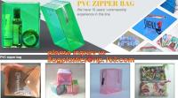 China Promotion clear pvc cosmetic plastic handle bag pvc tote bags, recyclable PVC loop handle plastic bag, gift and shopping for sale