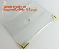 China Button Closure PVC Clutch Bag For Women Handbag Snap Sleeve Cosmetic Makeup Bag, Satchel Golden Handle Chain Clutch PVC for sale