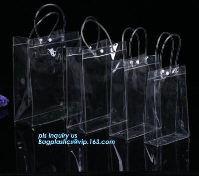 China Pvc handle bag for shopping, cosmetic packaging handle zipper top pouch printed transparent pvc bag, Stadium Top Handle for sale