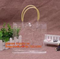 China Pvc handle bag for shopping, cosmetic packaging handle zipper top pouch printed transparent pvc bag, Stadium Top Handle for sale