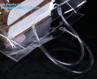 China Pvc handle bag for shopping, cosmetic packaging handle zipper top pouch printed transparent pvc bag, Stadium Top Handle for sale