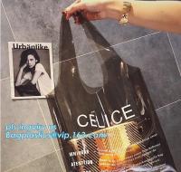 China top pvc handle bag, Beach Tote waterpoof Bag Pvc Handle Bags, biodegradable PVC shopping bags die cut handle bag with lo for sale