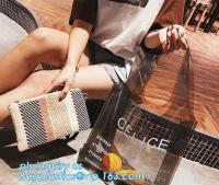 China top pvc handle bag, Beach Tote waterpoof Bag Pvc Handle Bags, biodegradable PVC shopping bags die cut handle bag with lo for sale