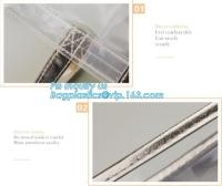 China promotional clear pvc cosmetic bags handle zipper for sale, eco soft loop die cut pvc clear handle plastic shopping bags for sale