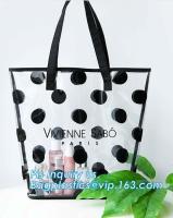 China stationery packaging clear pvc handle bag, bag handle pvc beach bag for beach leisure, Handle PVC Bag With Button for sale
