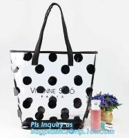 China stationery packaging clear pvc handle bag, bag handle pvc beach bag for beach leisure, Handle PVC Bag With Button for sale