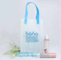 China Waterproof recycled handle shopping square bottom transparent pvc plastic bag, promotion gifts packing plastic handle PV for sale